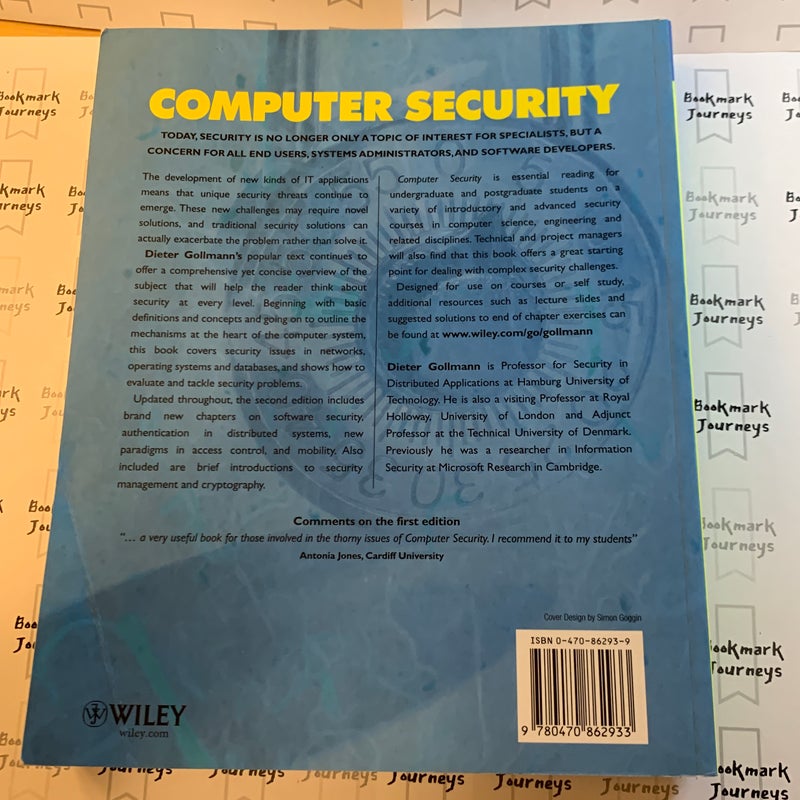 Computer Security by Dieter Gollmann, Paperback | Pangobooks