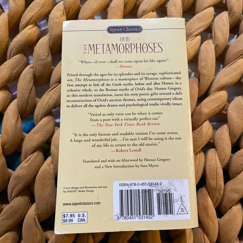 The Metamorphoses by Ovid; Horace Gregory (Translator, Afterword by ...
