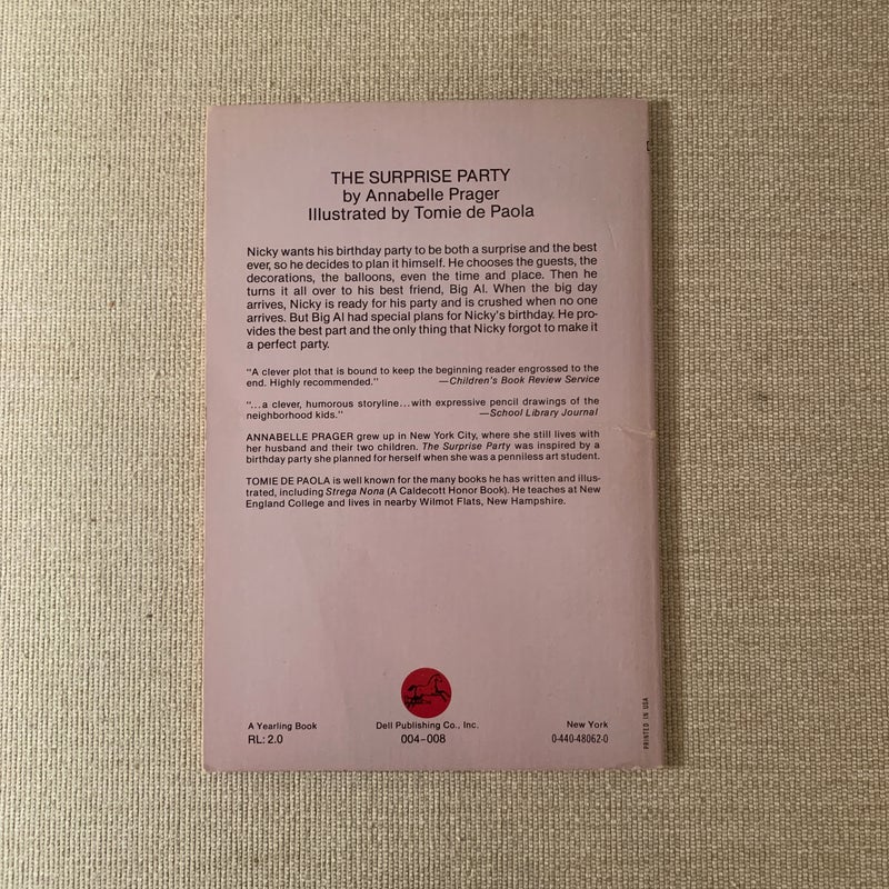 The Surprise Party by Annabelle Prager; Tomie dePaola (Illustrator ...