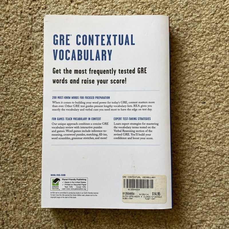 GRE Contextual Vocabulary by Ken Springer