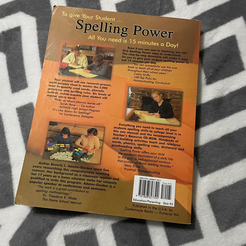 Spelling Power with Cd and Dvd (Teacher's) by Adamsgordon