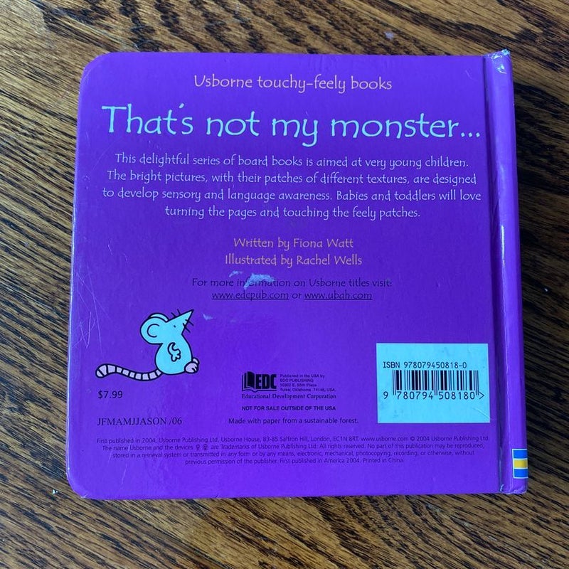 That's Not My Monster by Fiona Watt, Hardcover | Pangobooks