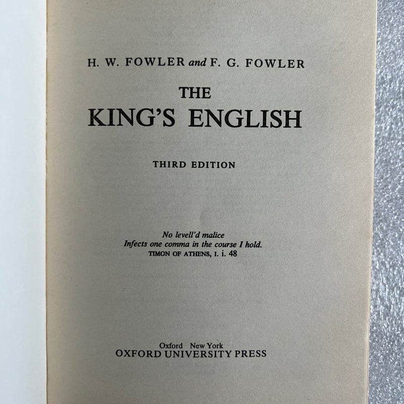 The King's English by H. W. Fowler, Paperback | Pangobooks