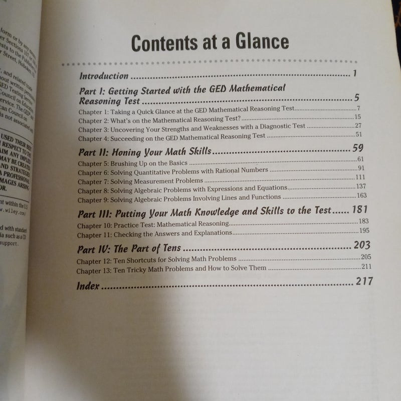GED Mathematical Reasoning Test for Dummies by Murray Shukyn, Achim K ...