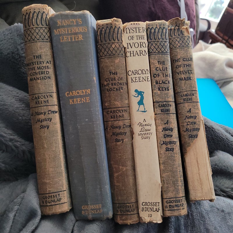 Set of 6 HC original Nancy Drew books, I think all 1st edition, only 1 ...