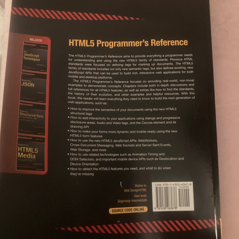 HTML5 Programmer's Reference by Jonathan Reid, Paperback | Pangobooks