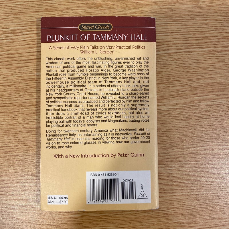 Plunkitt of Tammany Hall