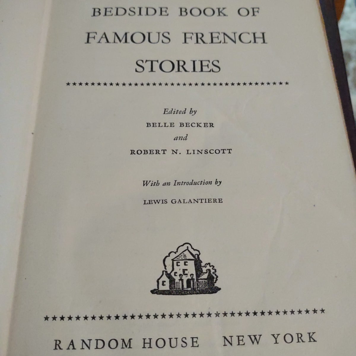 Bedside Book of Famous French Stories by Belle Becker & Robert N ...