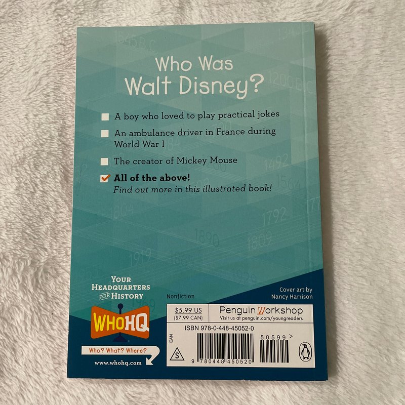 Who Was Walt Disney? by Whitney Stewart, Who HQ