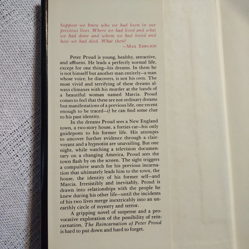The Reincarnation of Peter Proud by Max Simon Ehrlich, Hardcover ...
