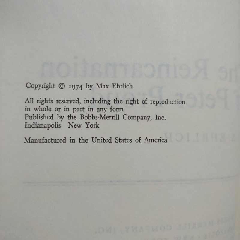 The Reincarnation of Peter Proud by Max Simon Ehrlich, Hardcover ...