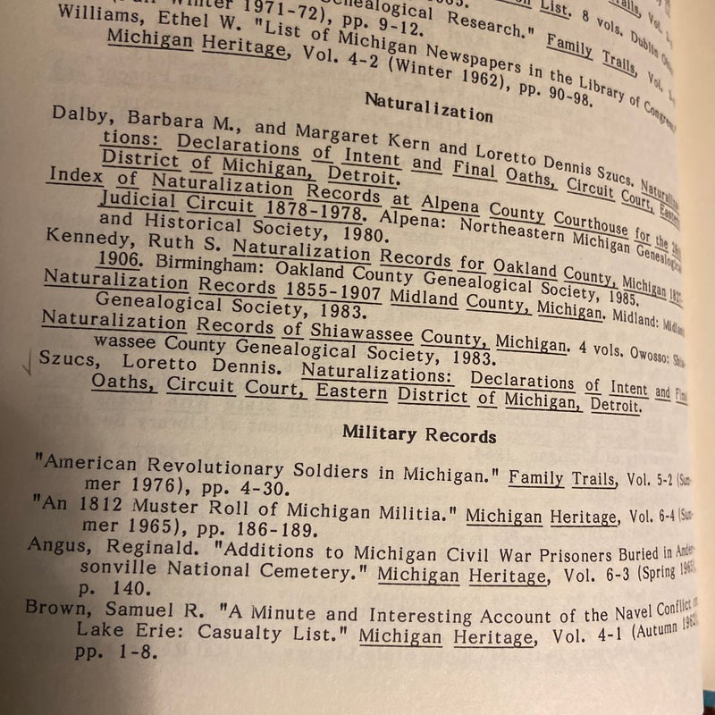 Michigan Genealogy, Sources and Resources by Carol McGinnis