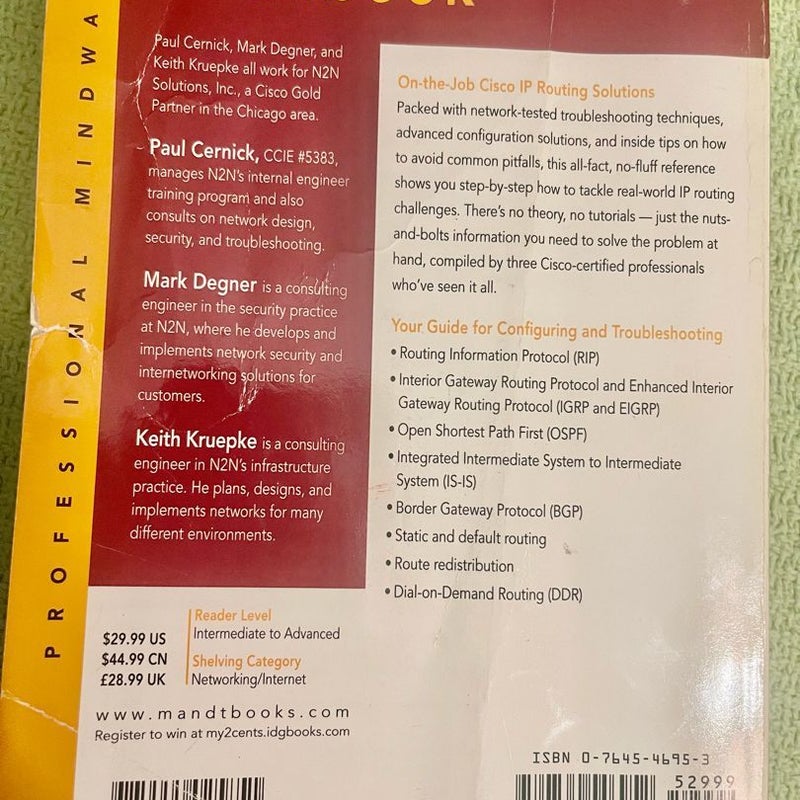 Cisco Ip Routing Handbook By Paul Cernick Mark Degner