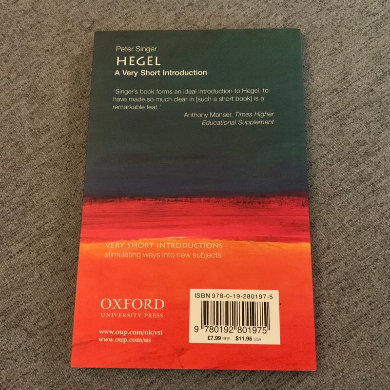 Hegel: a Very Short Introduction by Peter Singer | Pangobooks