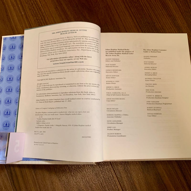 The Johns Hopkins Consumer Guide to Medical Tests by Simeon Margolis