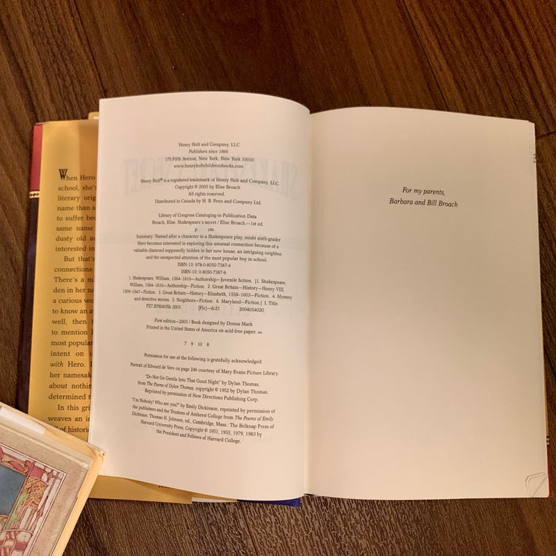 Shakespeare's Secret by Elise Broach