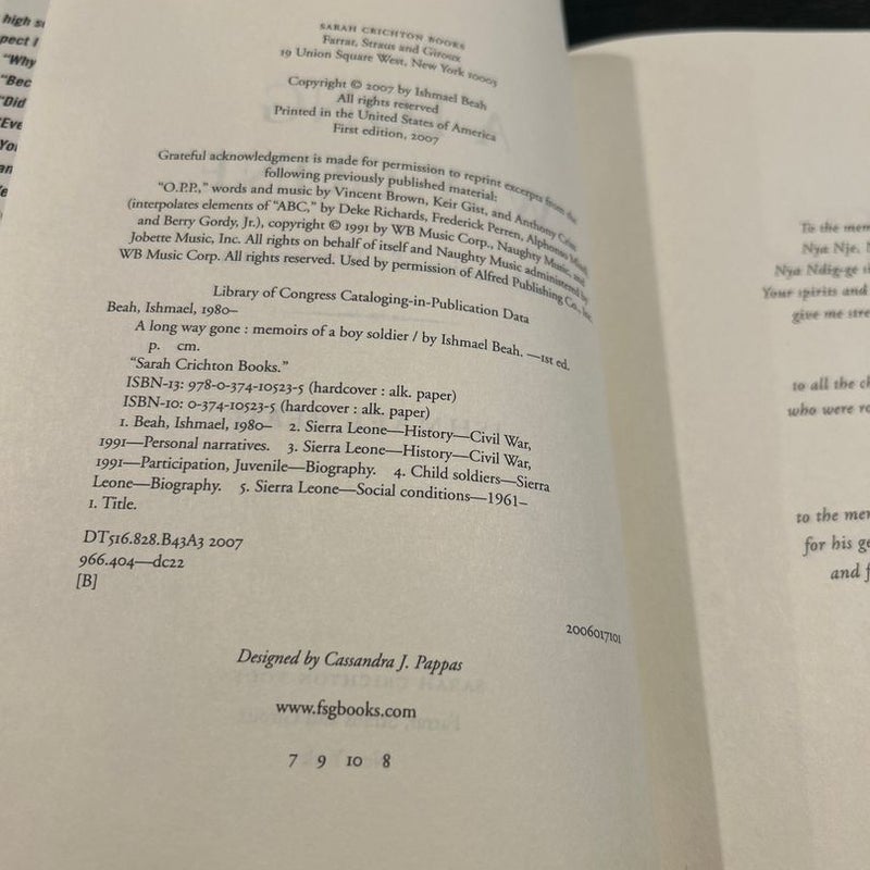 A Long Way Gone by Ishmael Beah