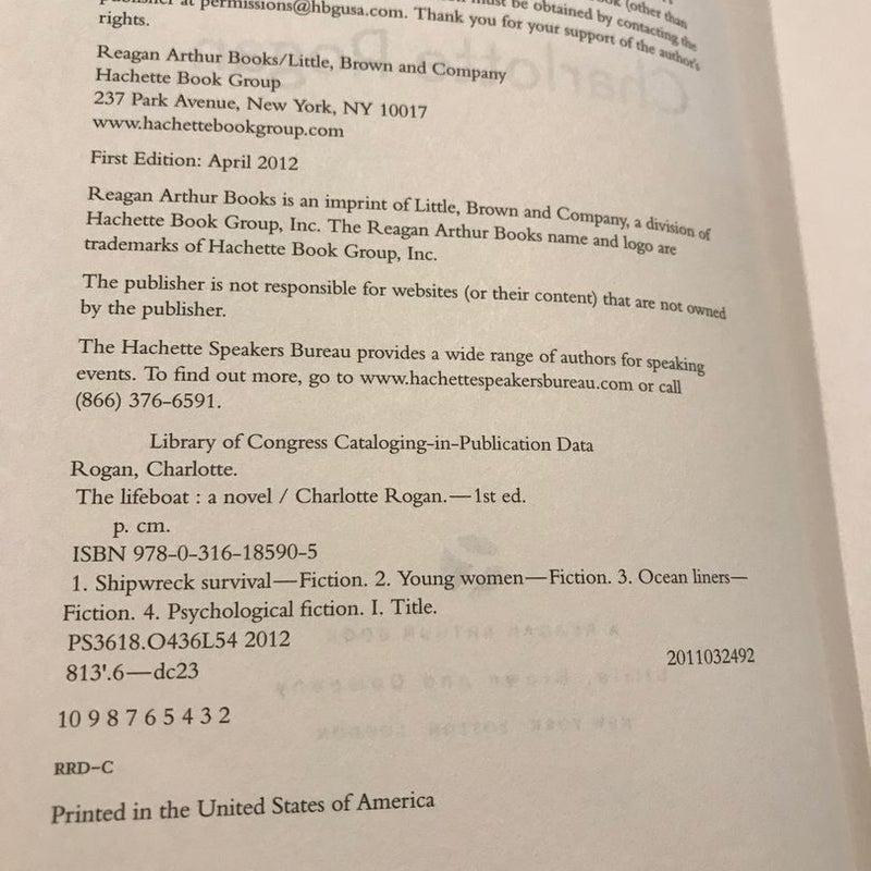 The Lifeboat by Charlotte Rogan