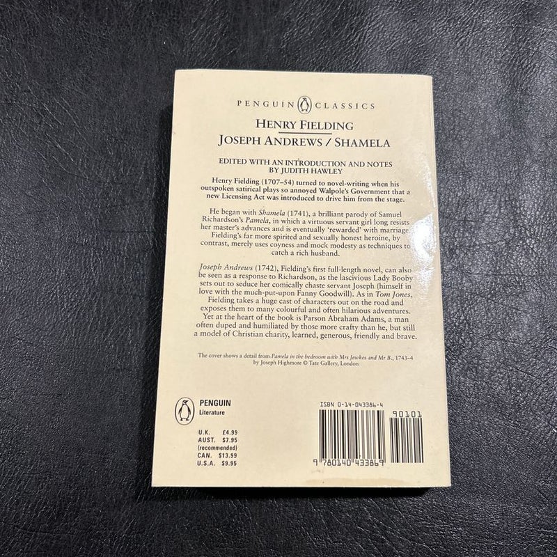 Joseph Andrews/Shamela by Henry Fielding; Judith Hawley (Introduction ...