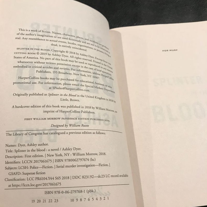 Splinter in the Blood by Ashley Dyer