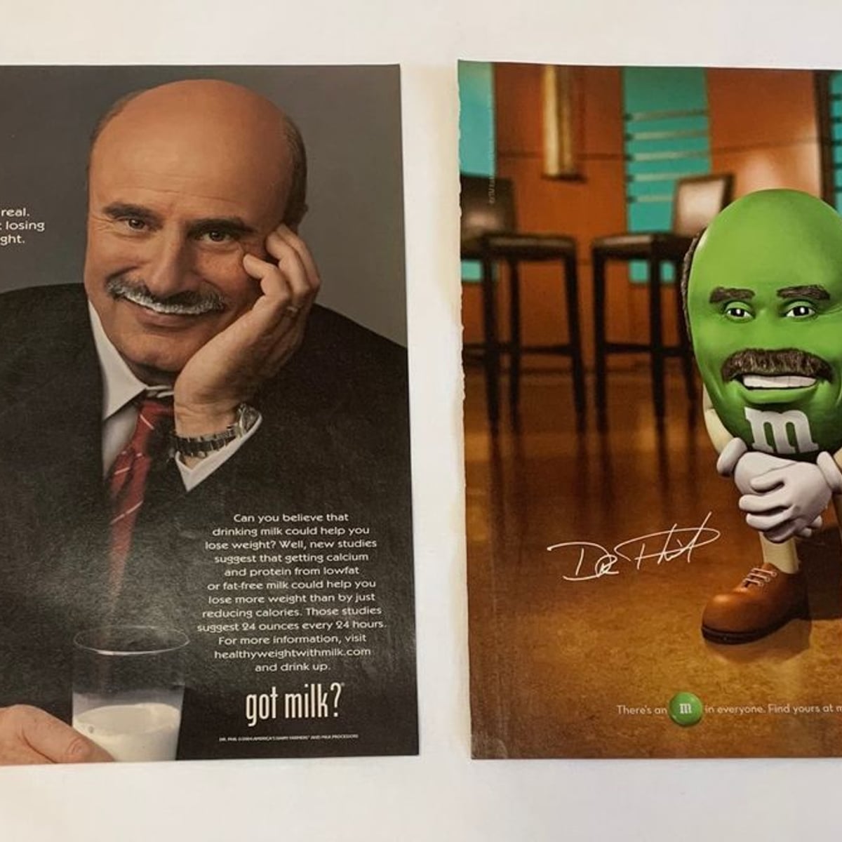 Dr. Phil Got Milk & Green M&Ms Magazine Ads (2) Total by Dr. Phil ...