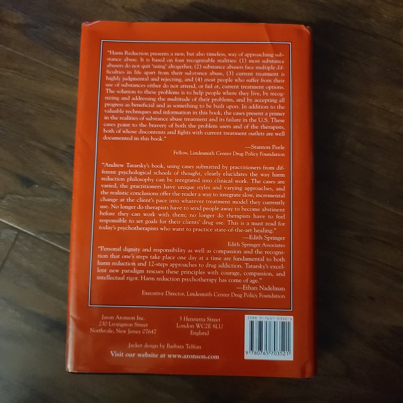 Harm Reduction Psychotherapy by Edited by Andrew Tatarsky, Hardcover ...