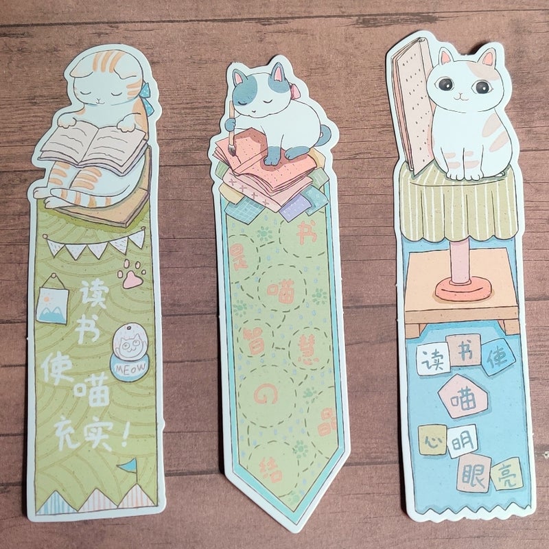 Cat Themed Bookmark Set 3 by N/A, Paperback | Pangobooks