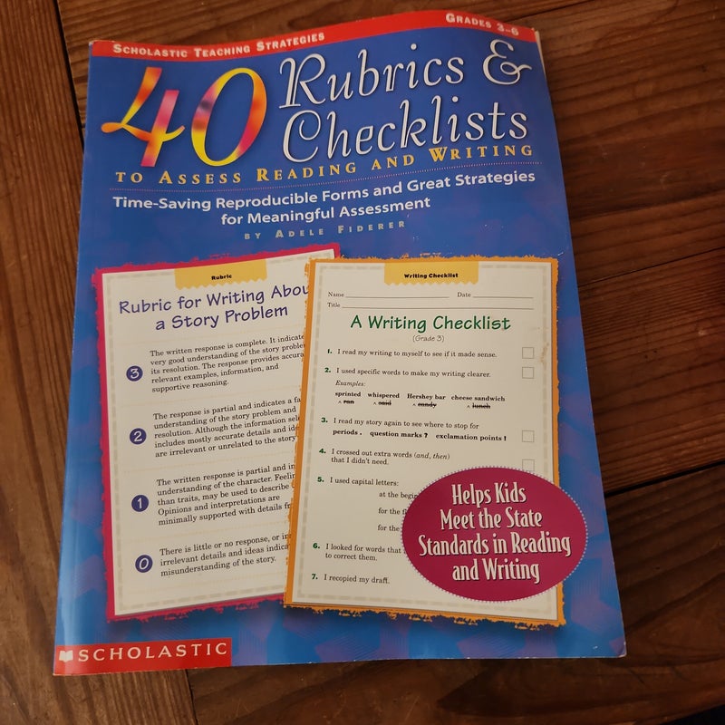 40 Rubrics and Checklists to Assess Reading and Writing by Adele Fiderer