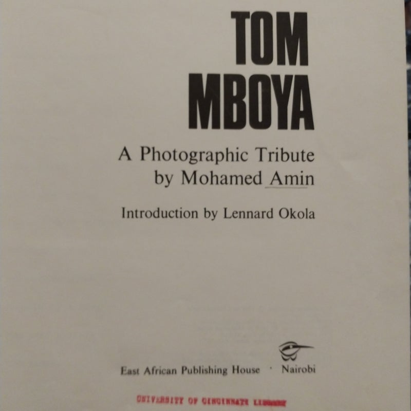 Tom Mboya by Mohamed Amin , Hardcover | Pangobooks