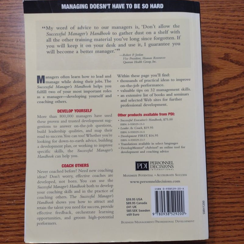 Successful Manager's Handbook by Susan H. Gebelein (Editor); Lisa A ...