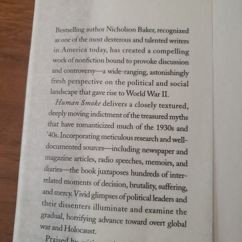 Human Smoke by Nicholson Baker, Hardcover | Pangobooks