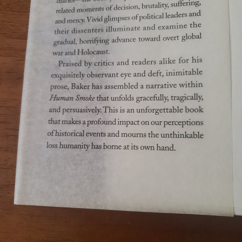 Human Smoke by Nicholson Baker, Hardcover | Pangobooks