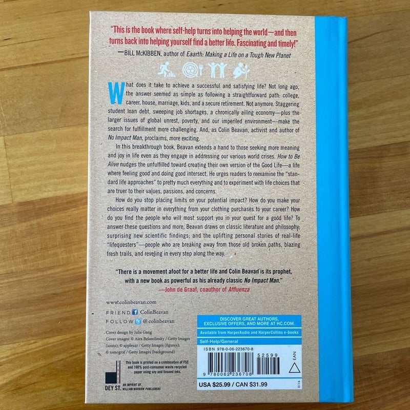 How to Be Alive by Colin Beavan, Hardcover | Pango Books