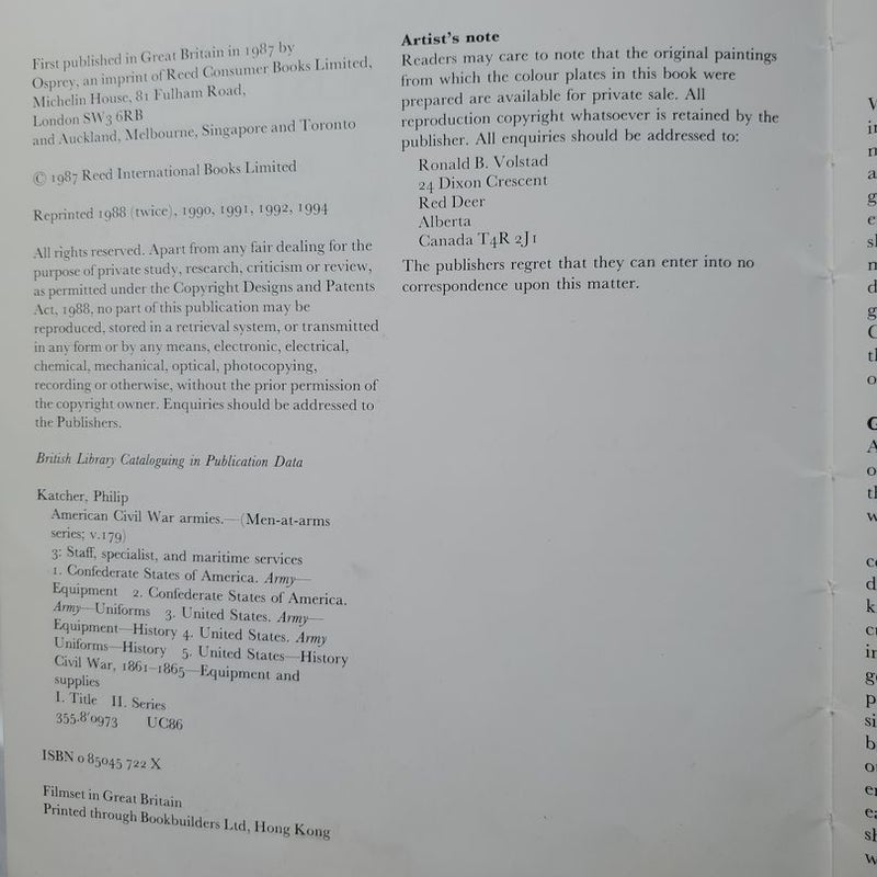 American Civil War Armies (3) by Philip Katcher