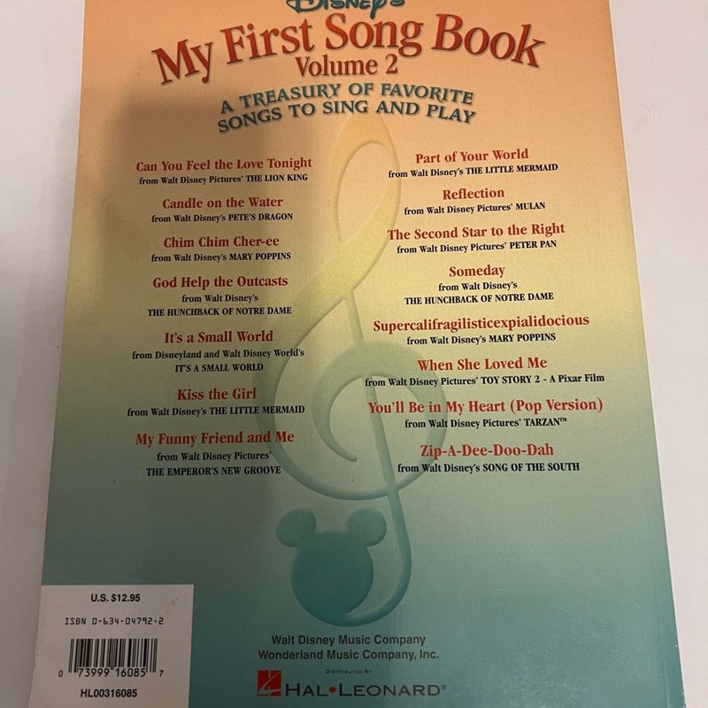 Disney's My First Songbook - Volume 2 by Hal Leonard Corp. Staff ...