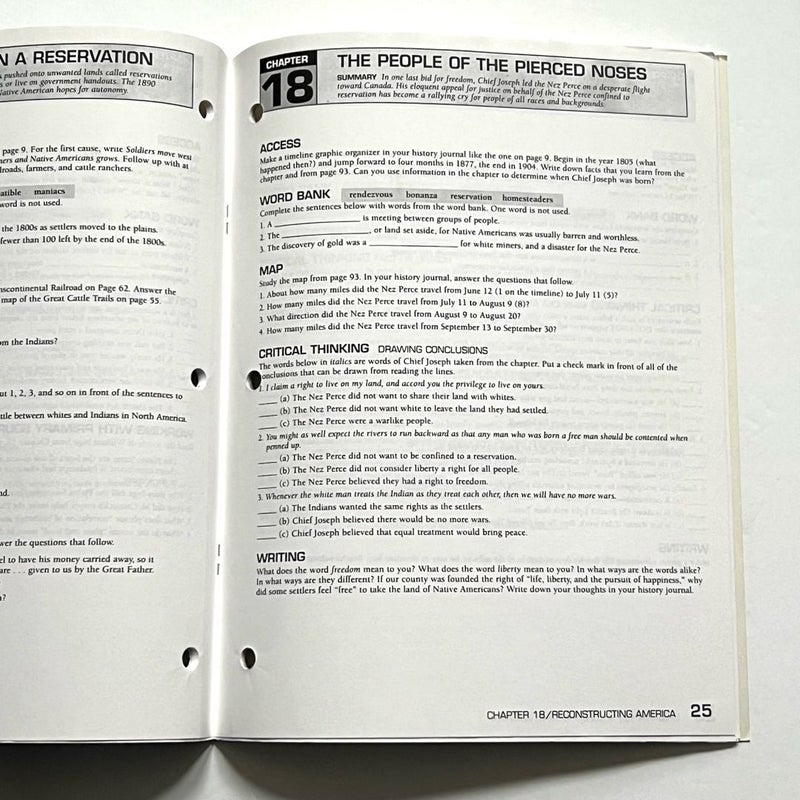 Reconstructing America Middle/High School Student Study Guide, a ...