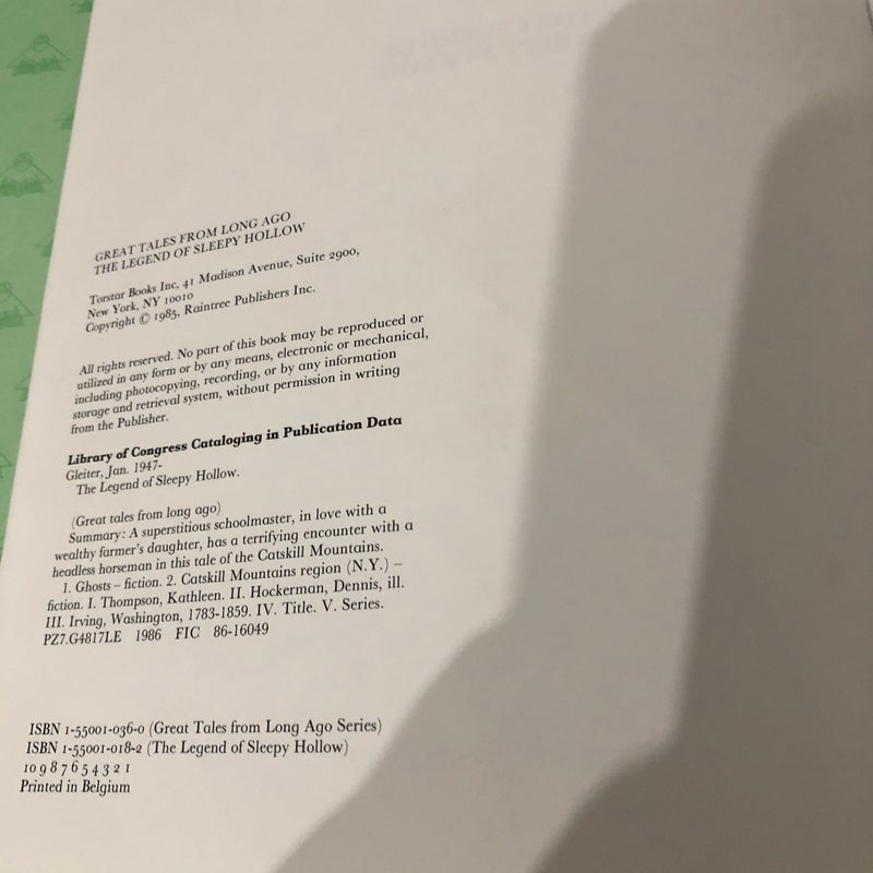 The Legend of Sleepy Hollow by Jan Gleiter, Kathleen Thompson ...