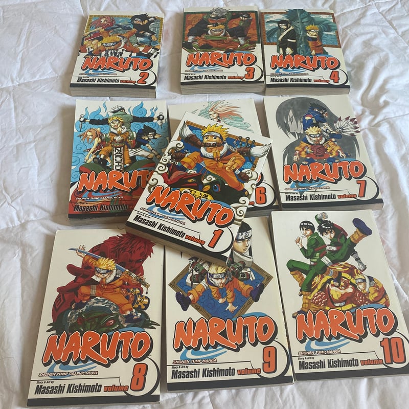 Naruto Volumes 1-10 (missing vol. 6!!) + the unofficial guide by ...