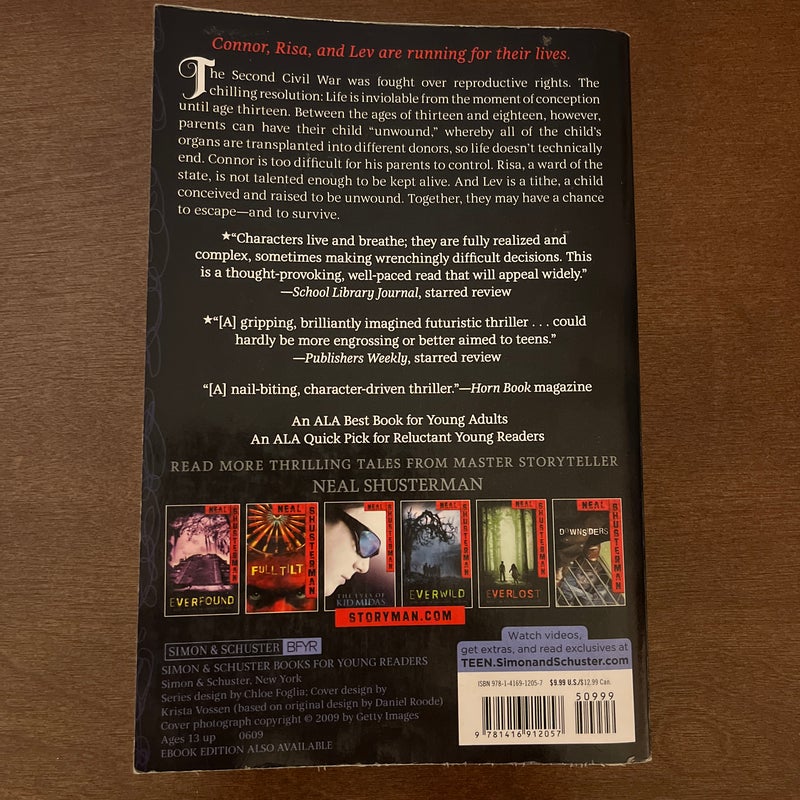 Unwind by Neal Shusterman, Paperback | Pangobooks