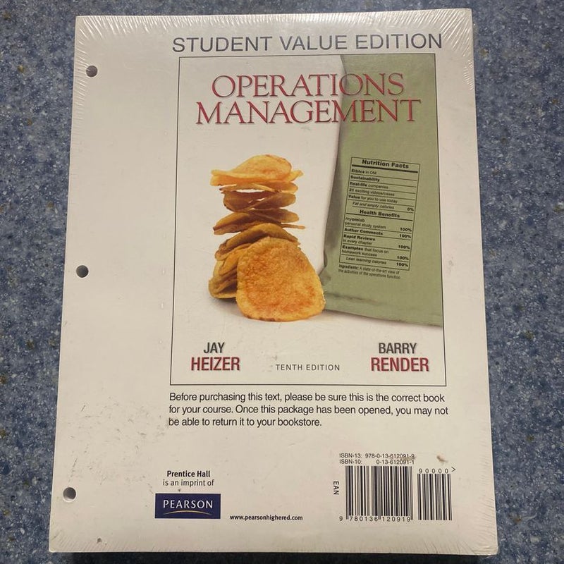 Operations Management, Student Value Edition by Jay Heizer, Barry Render