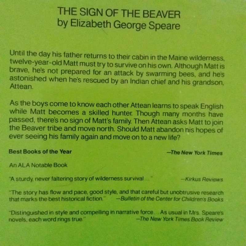 The Sign of the Beaver by Elizabeth George Speare, Paperback | Pangobooks