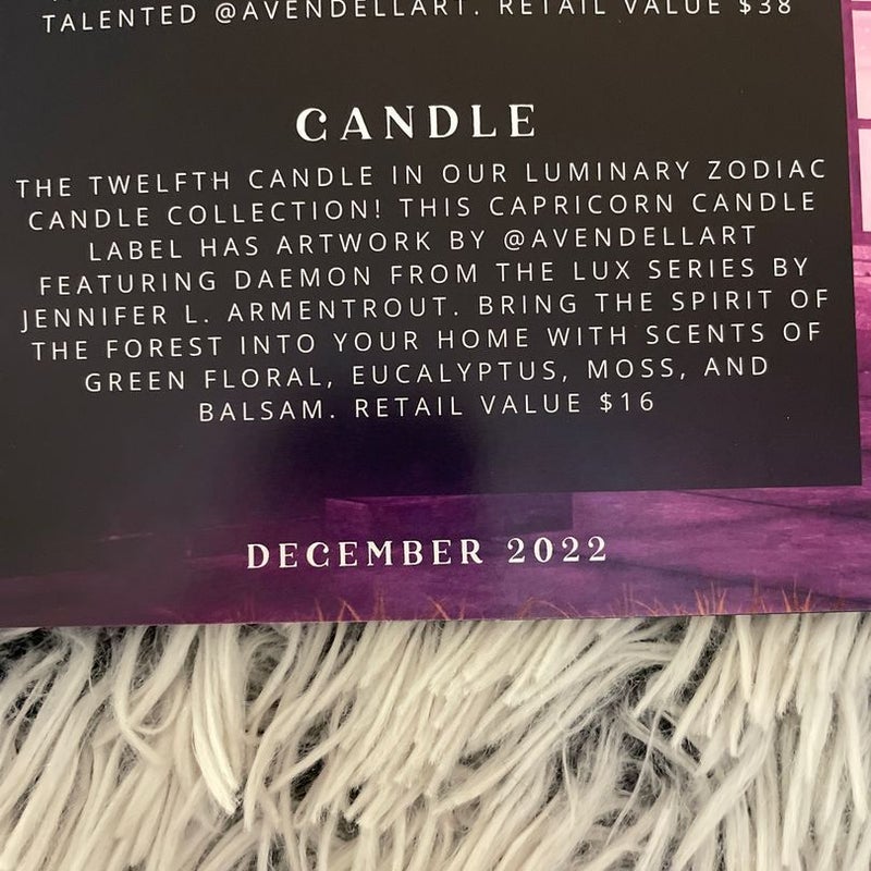 Bookish Box Capricorn Candle: Daemon from the Lux Series by Bookish Box ...