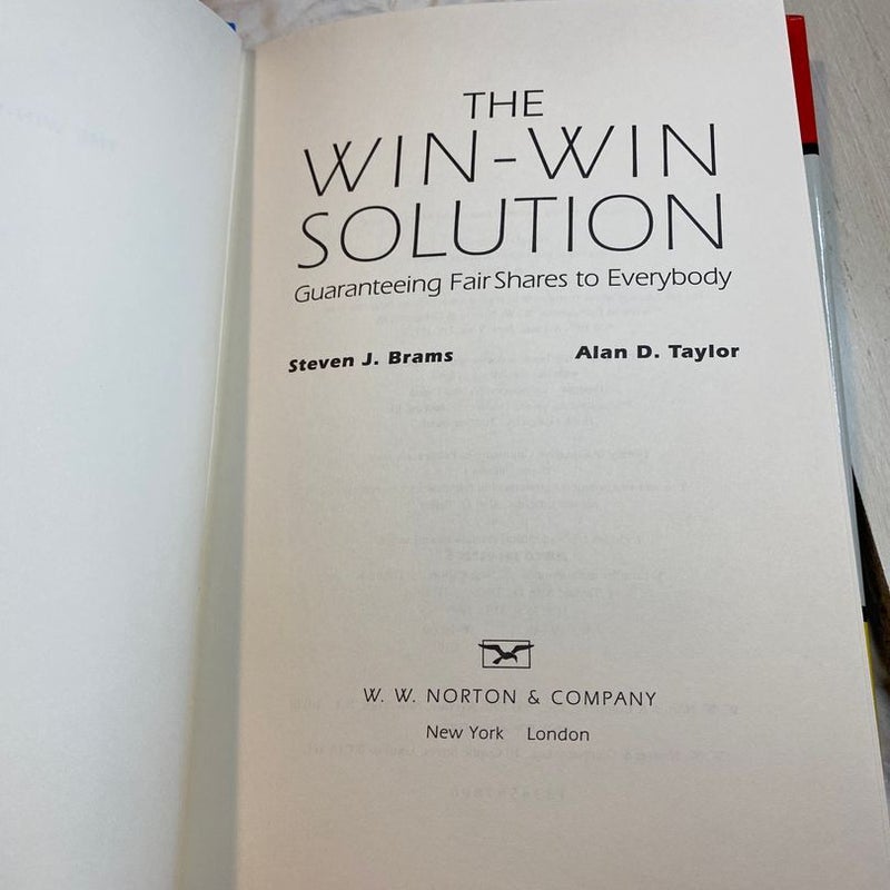 The Win-Win Solution by Steven J. Brams, Alan D. Taylor