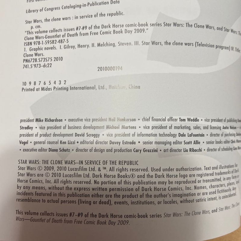 In Service of the Republic by Henry Gilroy, Steven Melching, Dave Filoni, Michael E. Wiggam ...