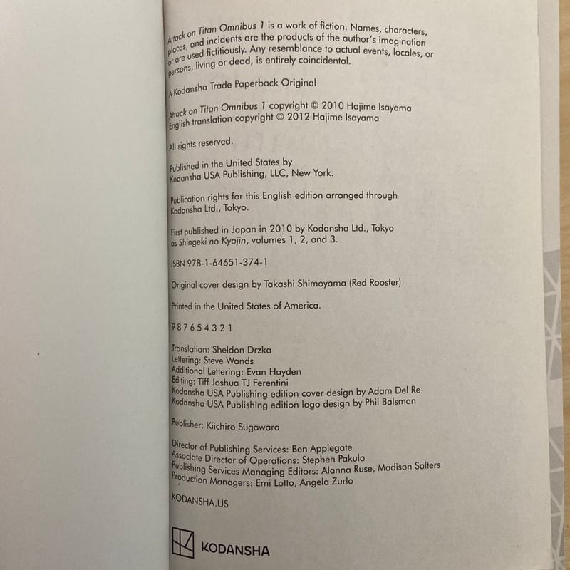 Attack on Titan Omnibus 1 (Vol. 1-3)