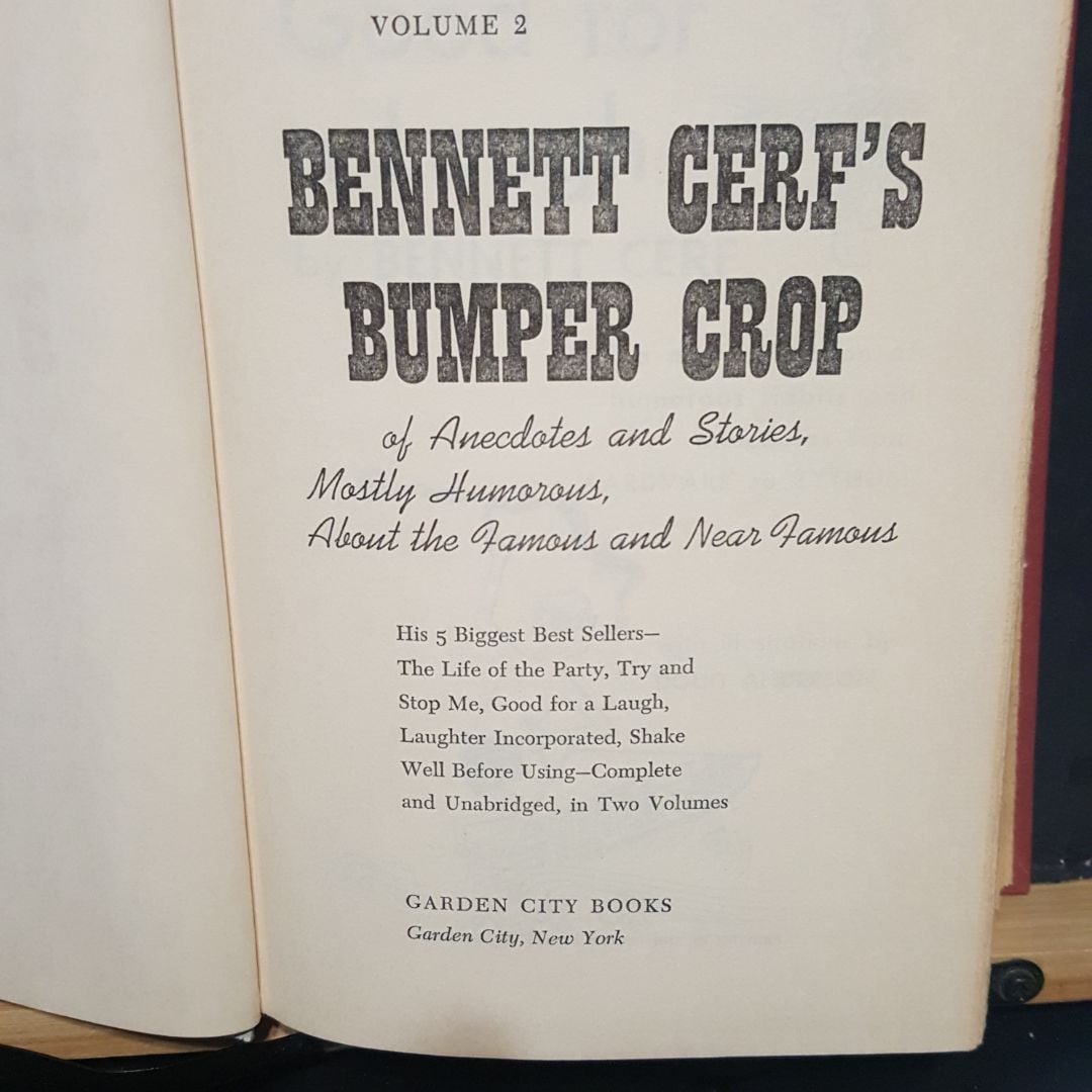 Bennett Cerf's Bumper Crop by Bebbett Cerf, Hardcover | Pangobooks