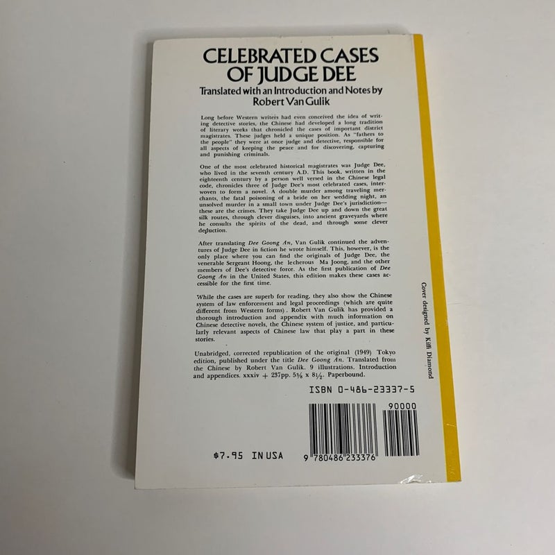 Celebrated Cases of Judge Dee (Dee Goong An) by Robert H. Van Gulik ... Celebrated Cases of Judge Dee (Dee Goong An) by Robert H. Van Gulik ...