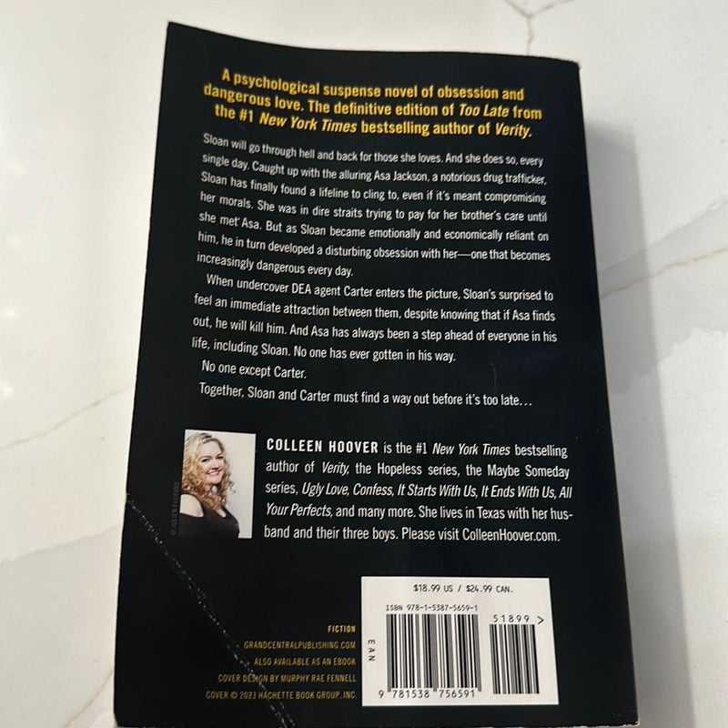 Too Late by Colleen Hoover, Paperback | Pangobooks