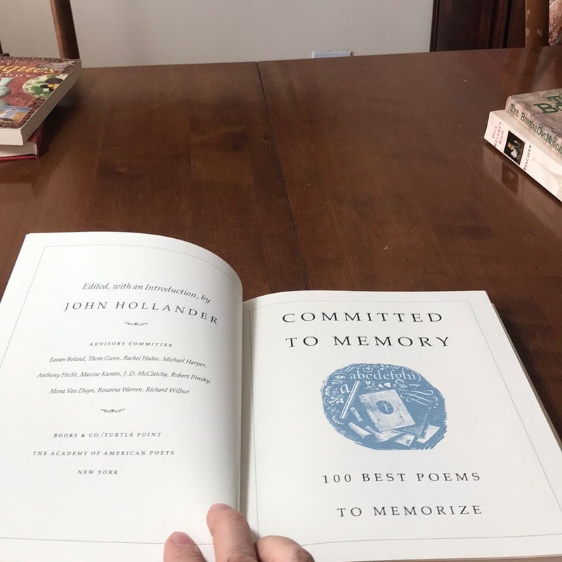 Committed to Memory by John Hollander, Hardcover | Pangobooks