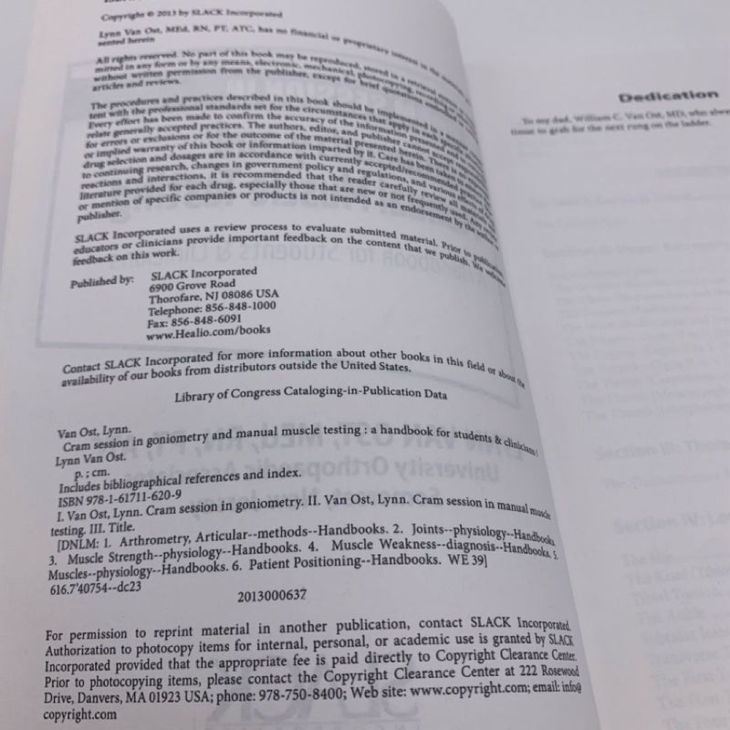 Cram Session in Goniometry and Manual Muscle Testing by Lynn Van Ost